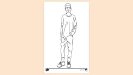 FREE! - Boy Standing Sideways Colouring Sheets | Colouring Pages