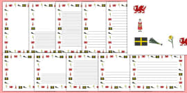 Wales Themed Page Borders - Welsh page border, a4 border
