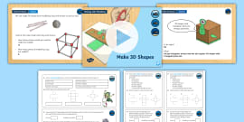 2D Shapes Challenge Cards (Hecho por educadores) - Twinkl