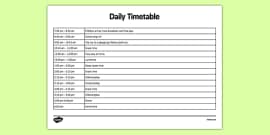 Childminder Daily Routine Template | Twinkl