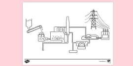 FREE! - Nuclear Power Station Colouring Sheet - Twinkl