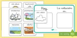 Tarjetas de emparejar: El tiempo (Hecho por educadores)