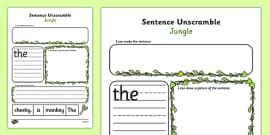 Jungle and Rainforest Sense Word Mat - jungle, rainforest, mat