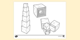 Cube Faces Colouring Sheet