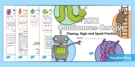 Continuous Cursive Handwriting Worksheet (teacher made)
