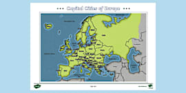 Locating Countries of Europe Map Worksheet - Twinkl