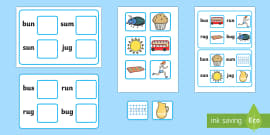 CVC Word and Picture Matching Worksheets e (Teacher-Made)
