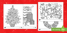 Christmas Doodles Mindfulness Doodling Activity - Twinkl