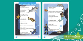Under the Sea Poem - The Ocean Home (teacher made) - Twinkl