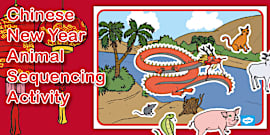 Chinese Zodiac Animals Sequencing Activity Worksheet