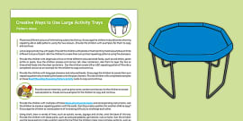EYFS 3-5 Large Activity Tray Maths Ideas Numerical Patterns