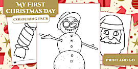 My First Christmas Day Interactive Colouring