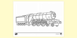 FREE! - Small Engine with Face Colouring | Colouring Sheets
