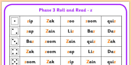 Phase 3 qu Phoneme Roll and Read Mat (teacher made) - Twinkl
