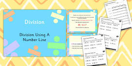 Division Using a Number Line - Written methods, number line, calculation