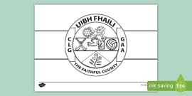 Offaly GAA Bunting Colouring Page (Teacher-Made) - Twinkl