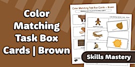 Color Matching Task Box Cards – White