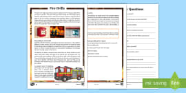 Fire Drill Question Cards - Beginning of School Resources, back to school