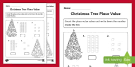 Place Value Christmas Trees (teacher made) - Twinkl