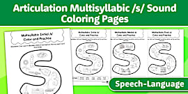 Articulation /s/ Sound Coloring Pages for SLP