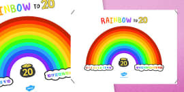 Rainbow Number Bonds to 20 Display Poster - (teacher made)