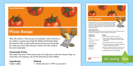 Making Pitta Pizza Recipe EYFS Recipe Cards (teacher made)