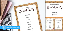 FREE! - Terrific Treehouse-Themed Party Invitations | Twinkl | KS1