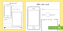 Alles über mich Arbeitsblatt (l'enseignant a fait) - Twinkl