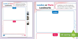 Editable Paris Comparison Sheet - Twinkl - Geography - KS2