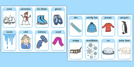 Winter Clothes Picture Cards (teacher made)