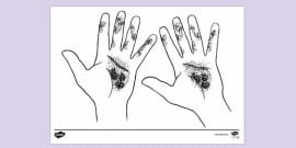 FREE! - Hands Up Colouring Sheet | Colouring Resources | Twinkl