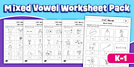 Mixed Short Vowel CVC Words Activity Pack