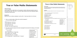 Multiplication and Division - True or False? Challenge Cards