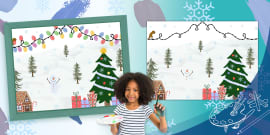 Snowflake Poem Winter Handprint Activity Poster - Twinkl
