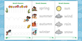 Seasons Matching Worksheet (teacher made)