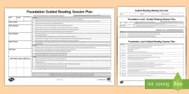 Guided Reading Checklist for Teachers - Foundation level