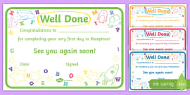 Printable First Day of School Award Certificate Template