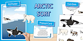 Arctic and Antarctic Animal Sort Worksheet for K-2nd Grade