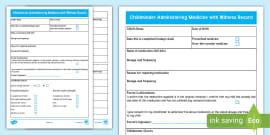 Children's Accident Book Form - School Injuries - Twinkl