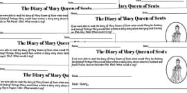 Mary Queen of Scots Life Timeline Worksheet - Years 3-6