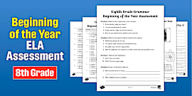 Eighth Grade Beginning of the Year ELA Spelling Assessment