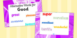 Alternative Words For Fun Display Poster (Large) - Twinkl