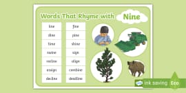 Words That Rhyme with Bright Word Mat (teacher made)