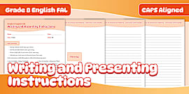 Grade 8 - English FAL - Writing and Presenting - Poster (CAPS Aligned)