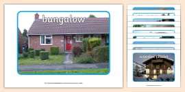 Types of UK Houses and Homes Display Poster - kinds of houses