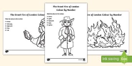 The Great Fire of London Colouring Page (teacher made)