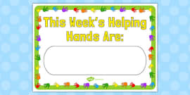 👉 Special Helpers of the Day Poster (teacher made)