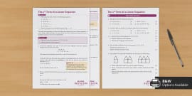 👉 Generating Linear Sequences Worksheet - Home Learning
