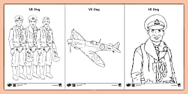 KS1 VE Day Colouring Page (teacher made) - Twinkl