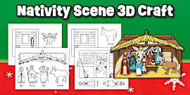 Nativity Scene Triarama Craft - Twinkl Art